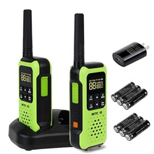 retevis rt49p waterproof walkie talkies, ip67 floating 2 way radio, noaa walkie talkie, 1200mah rechargeable aa batteries, sos flashlight two way radio for skiing kayaking 2 pack