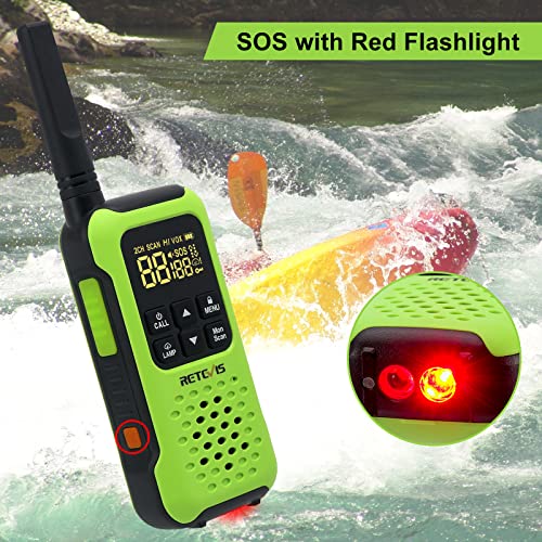 Retevis RT49P Waterproof Walkie Talkies, IP67 Floating 2 Way Radio, NOAA Walkie Talkie, 1200mAh Rechargeable AA Batteries, SOS Flashlight Two Way Radio for Skiing Kayaking 2 Pack