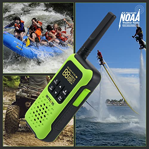 Retevis RT49P Waterproof Walkie Talkies, IP67 Floating 2 Way Radio, NOAA Walkie Talkie, 1200mAh Rechargeable AA Batteries, SOS Flashlight Two Way Radio for Skiing Kayaking 2 Pack