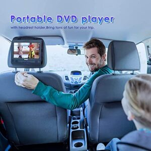 SUNPIN New 11.5" Portable DVD Player for Car and Kids, 9.5" Swivel Brightness Enhanced Screen, with Car Charger and Headrest Mount, Upgraded Remote Control, 5 Hours Battery, Dual Earphone Jack(Purple)