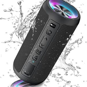 Ortizan Bluetooth Speaker, Upgraded Portable Wireless Speaker with 24W Loud Stereo Sound and LED Light, IPX7 Waterproof Speakers, 30H Playtime, Extra Bass Speaker Bluetooth for Home, Travel, Outdoor