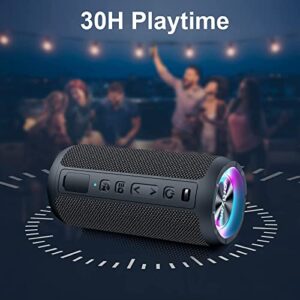 Ortizan Bluetooth Speaker, Upgraded Portable Wireless Speaker with 24W Loud Stereo Sound and LED Light, IPX7 Waterproof Speakers, 30H Playtime, Extra Bass Speaker Bluetooth for Home, Travel, Outdoor