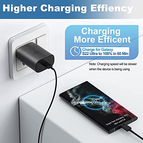 Samsung Fast Charger 25W USB Type C Wall Charger Block with 5FT C Cable Compatible Samsung Galaxy S23Ultra S23 S23+ S22 S22Ultra S22+ S21 S21Ultra S21+ S20 S20Ultra Note20 Note10 Note9 S10 S10Plus S9