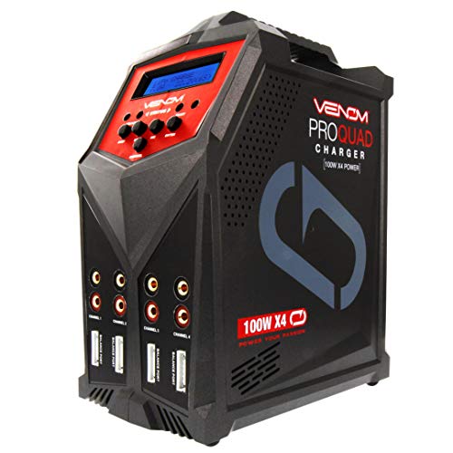 Venom Pro Quad LiPo Battery Fast Charger | 4 Ports at 100W Each | AC DC 7A Fast NiMH LiHV LiPo Balance Charger Discharger