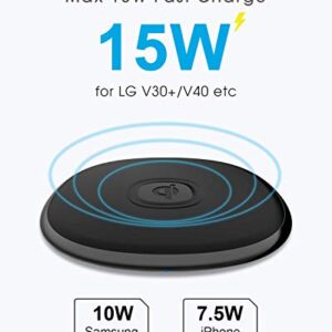 NANAMI Fast Wireless Charger[2 Pack], Qi-Certified 15W Max Charging Stand Pad Bundle, Compatible iPhone 14/13/12/SE 2020/11 Pro/XS/XR/X, Samsung Galaxy S23/S22/S21/S20/S10/S9/Note 20/10/9, AirPods Pro