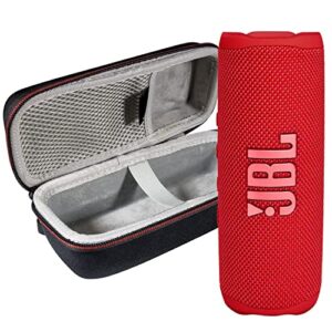 jbl flip 6 waterproof portable wireless bluetooth speaker bundle with hardshell protective case (red)