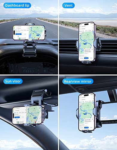 VICSEED Phone Mount for Car [Lifesaver to Keep Eyes on Road] Car Phone Mount in Front of Steering Wheel, Never Get Distracted Car Phone Holder Mount, Grip on Dashboard Car Mount for iPhone & Android