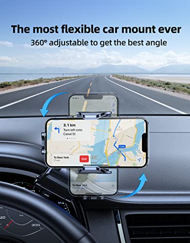 VICSEED Phone Mount for Car [Lifesaver to Keep Eyes on Road] Car Phone Mount in Front of Steering Wheel, Never Get Distracted Car Phone Holder Mount, Grip on Dashboard Car Mount for iPhone & Android