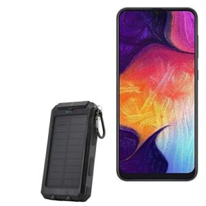 boxwave power bank compatible with samsung galaxy a50 (power bank by boxwave) – solar rejuva powerpack (10000mah), solar powered backup power bank 10000mah for samsung galaxy a50 – jet black