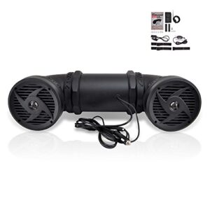 pyle waterproof marine atv powered speakers – 500w utv bluetooth sound system all-terrain sound atv speakers w/ aux 3.5mm, 6.5” dual audio sound system for car, boat, golf carts & jetski platv550bt