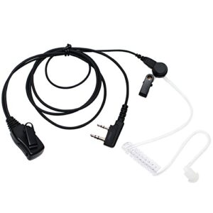 fbi earpiece with push to talk (ptt) microphone replacement for kenwood – compatible with kenwood th-f6a, kenwood tk-2312, kenwood tk-3360, kenwood tk-2170, kenwood tk-3160, kenwood tk-3312