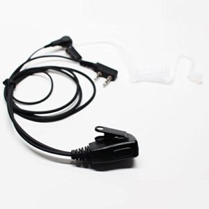 FBI Earpiece with Push to Talk (PTT) Microphone Replacement for Kenwood - Compatible with Kenwood TH-F6A, Kenwood TK-2312, Kenwood TK-3360, Kenwood TK-2170, Kenwood TK-3160, Kenwood TK-3312