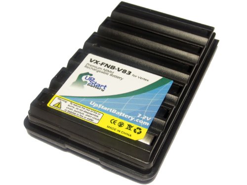 2 Pack Replacement for Yaesu VXA-200 Aviator Pilot II Battery + Charger - Compatible with Yaesu FNB-83 Two-Way Radio Battery and Charger (1600mAh, 7.2V, NI-MH)