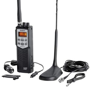 uniden pro501tk pro-series 40-channel portable handheld cb radio, two-way emergency radio, includes high-gain magnet mount antenna, auto noise limiter, noaa weather, and full channel scan