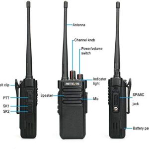 Retevis RT29 New Version,High Power Walkie Talkies Long Range,IP67 Waterproof,3200mAh,Emergency Alarm,Durability,Military Grade Two Way Radio (5 Pack)