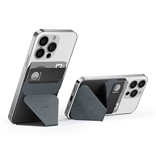 MOFT Cell Phone Stand with 2 Viewing Angles for Andriod, iPhone and All Smartphones, Repositionable, Residue-Free 3-in-1 Adhesive Wallet Stand(Starry Grey)