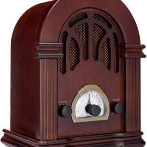 ClearClick Retro AM/FM Radio with Bluetooth - Classic Wooden Vintage Retro Style Speaker