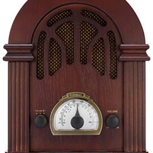 ClearClick Retro AM/FM Radio with Bluetooth - Classic Wooden Vintage Retro Style Speaker