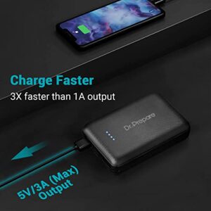 Dr. Prepare 10000mAh Battery Pack Charger Portable, 5V 3A USB C Power Bank with Dual Output, Ultra-Compact External Battery Pack for Heated Vest, Heated Jacket, iPhone and iPad