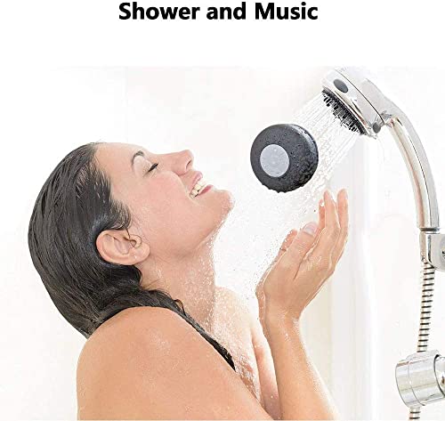 Bluetooth Shower Speaker Waterproof - Wireless Handsfree Portable Speakerphone with Built-in Mic,4hrs of Playtime, Control Buttons and Dedicated Suction Cup for Bathroom Bathtub