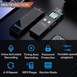 72GB Digital Voice Recorder 3072KBPS 5148 Hours Recording Capacity 24 Hours Battery Time Voice Activated Recorder with Noise Reduction Audio Recorder with Playback for Meeting Lecture Interview