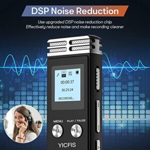 72GB Digital Voice Recorder 3072KBPS 5148 Hours Recording Capacity 24 Hours Battery Time Voice Activated Recorder with Noise Reduction Audio Recorder with Playback for Meeting Lecture Interview