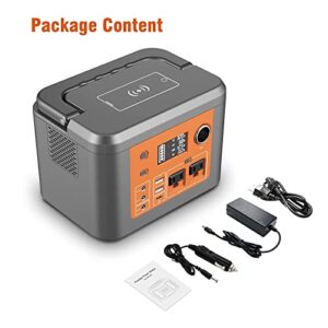 Portable Power Station 350W, Portable AC Outlet Power Bank 80000mAh/296Wh External Lithium Battery Portable Laptop Charger, Wireless Charging, Pure Sine Wave Power Source for Outdoor Tent Camping