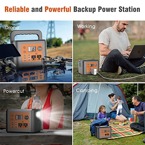 Portable Power Station 350W, Portable AC Outlet Power Bank 80000mAh/296Wh External Lithium Battery Portable Laptop Charger, Wireless Charging, Pure Sine Wave Power Source for Outdoor Tent Camping