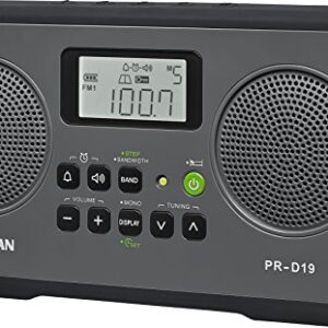 Sangean PR-D19BK FM Stereo/AM Digital Tuning Portable Radio with Protective Bumper (Gray/Black)