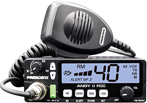 President Electronics ANDYII Cb Radio 12/24v 7clr Disp Usb Compact