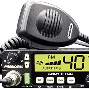 President Electronics ANDYII Cb Radio 12/24v 7clr Disp Usb Compact