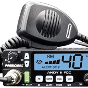 President Electronics ANDYII Cb Radio 12/24v 7clr Disp Usb Compact