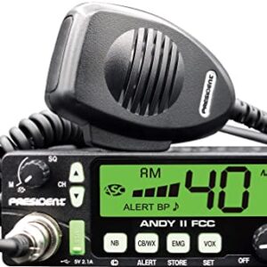 President Electronics ANDYII Cb Radio 12/24v 7clr Disp Usb Compact