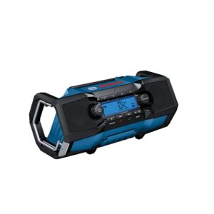 bosch gpb18v-2cn 18v compact jobsite radio with bluetooth® 5.0 , black