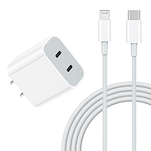 iPhone Charger, 25W USB C Charger Dual Ports USB Type C Fast Charger with 3FT 20W USB C to Lightning Cable MFi Certified Type C PD Charger for iPhone 14/13/12/12 Pro/12 Pro Max/11/11 Pro/XS Max/XR/X/8