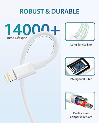 iPhone Charger, 25W USB C Charger Dual Ports USB Type C Fast Charger with 3FT 20W USB C to Lightning Cable MFi Certified Type C PD Charger for iPhone 14/13/12/12 Pro/12 Pro Max/11/11 Pro/XS Max/XR/X/8