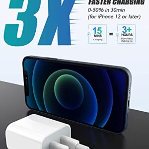 iPhone Charger, 25W USB C Charger Dual Ports USB Type C Fast Charger with 3FT 20W USB C to Lightning Cable MFi Certified Type C PD Charger for iPhone 14/13/12/12 Pro/12 Pro Max/11/11 Pro/XS Max/XR/X/8