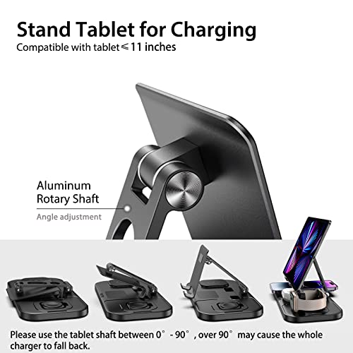 doeboe Wireless Charger for iPhone, Wired for iPad Charging Station, 4 in 1 Charging Stand for iPhone 14 Pro Max/13/12, Charging Station for Apple Multiple Devices, for AirPod Pro 3, iWatch 8/7/6/5