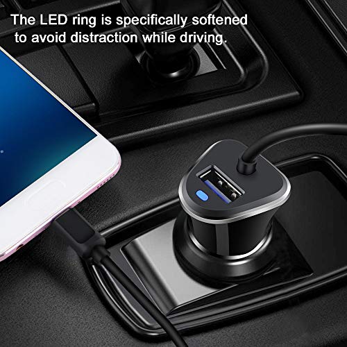 3.4A Car Charger Adapter for Samsung Galaxy S23/S22/S21 FE 5G/S20,A73 A53 A13 5G A72 A52 A32,Note 20/10, Google Pixel 7/6Pro/6/5/4,LG Stylo 6 5,Moto,G Fast,USB C Car Plug with 3ft Type C Charger Cable