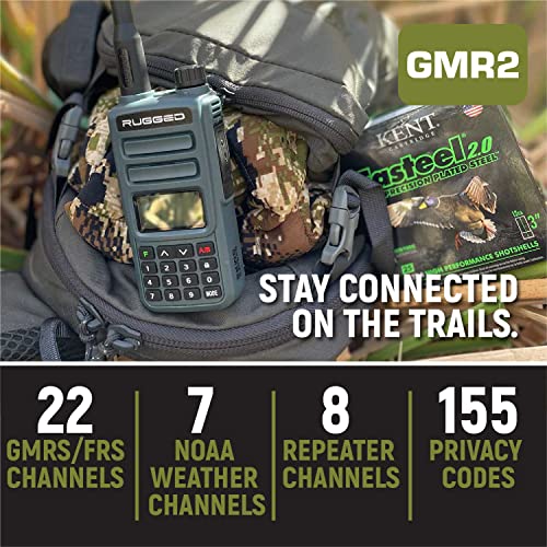 Rugged Walkie Talkie for Adults Hiking Camping Off Road with 22 GMRS Channels – Features Long Range NOAA Weather Channels and Rechargeable Battery