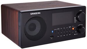 sangean wr-22wl am/fm-rds/bluetooth/usb table-top digital tuning receiver (dark walnut)