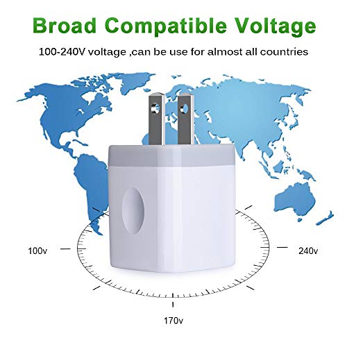 Fast Charging Block,GiGreen 5Pack Dual Port USB Outlet Plug 2.1A USB Wall Charger Power Cubes Compatible iPhone 14/13 Pro Max/12/11/XS/8/SE,Samsung A14/A13 5G/S23/S21 FE/A23/A53/S22/S20/S10,Pixel 7/6a