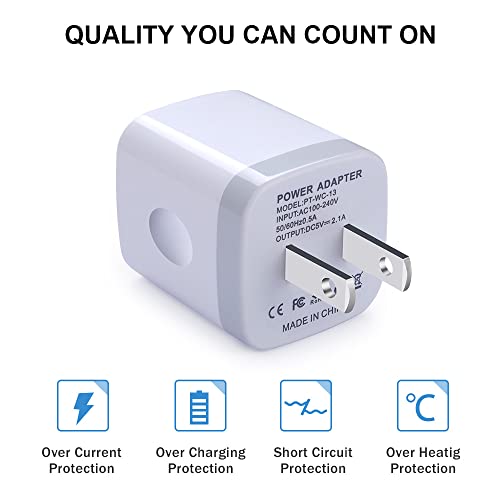 Fast Charging Block,GiGreen 5Pack Dual Port USB Outlet Plug 2.1A USB Wall Charger Power Cubes Compatible iPhone 14/13 Pro Max/12/11/XS/8/SE,Samsung A14/A13 5G/S23/S21 FE/A23/A53/S22/S20/S10,Pixel 7/6a