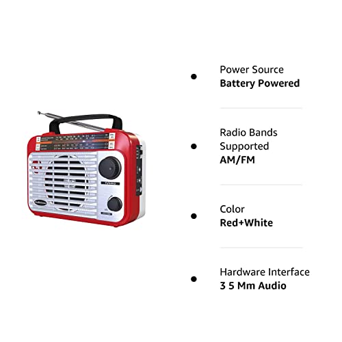 AM/FM/SW1-2 Radio Shortwave Transistor Radio AC or Battery Operated with Best Reception Big Speaker and Precise Tuning Knob with AUX in & 3.5mm Earphone Jack