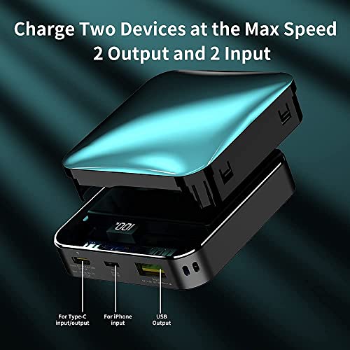 T-CORE USB C Portable Charger 22.5W Fast Charging,one of The Smallest and Lightest 10000mAh External Battery Compact Power Bank for iPhone14 13 11 12pro max,Samsung S20/21…-Black