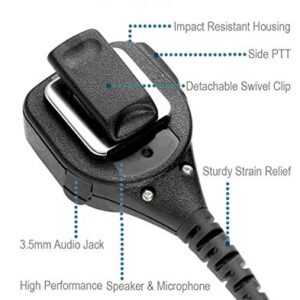 Speaker Mic with Reinforced Cable for Kenwood Radios NX-200 NX-210 NX-300 NX-3200 NX-3300 NX-410 NX-411 NX-5200 NX-5300 NX-5400 TK-2180 TK-3180 TK-5210 TK-5220 TK-5310 TK-5410, Shoulder Microphone