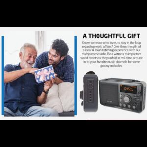 Eton - Elite Field AM/FM/Shortwave Desktop Radio with Bluetooth, Mineral Grey, 2-Band, Bluetooth Ready, LCD Display, Headphone Jack, Strong Anti-Interference, 50 Station Memory