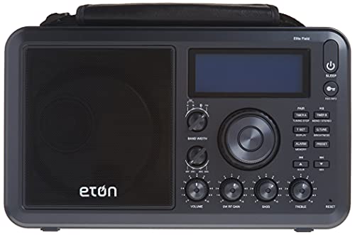 Eton - Elite Field AM/FM/Shortwave Desktop Radio with Bluetooth, Mineral Grey, 2-Band, Bluetooth Ready, LCD Display, Headphone Jack, Strong Anti-Interference, 50 Station Memory