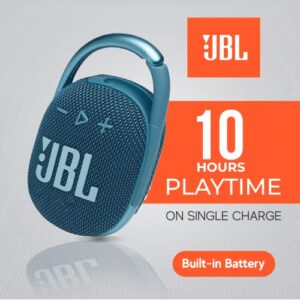 Boomph Sound Pack: JBL Clip 4 Portable Bluetooth Wireless Speaker with IP67 Waterproof, Dustproof, Carabiner Clip, Built-in Battery | 10 Hour Play Time of Rich Audio and Punchy Bass | Blue