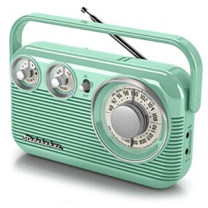 studebaker sb2003 retro portable am/fm radio (teal)